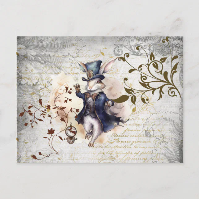 White Rabbit Postcard | Zazzle