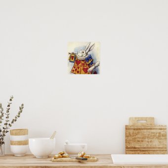 WHITE RABBIT POSTER | Zazzle