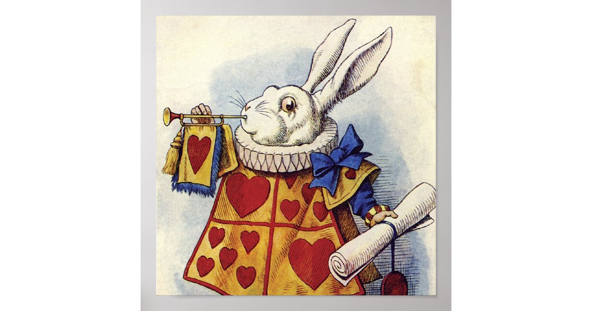 WHITE RABBIT POSTER | Zazzle