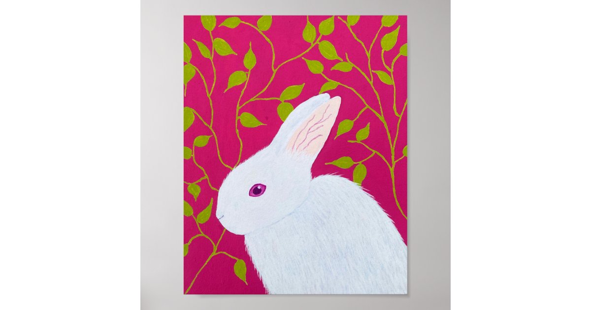 white rabbit poster | Zazzle
