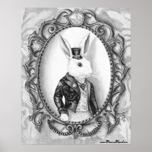White Rabbit Poster Alice in Wonderland Poster | Zazzle