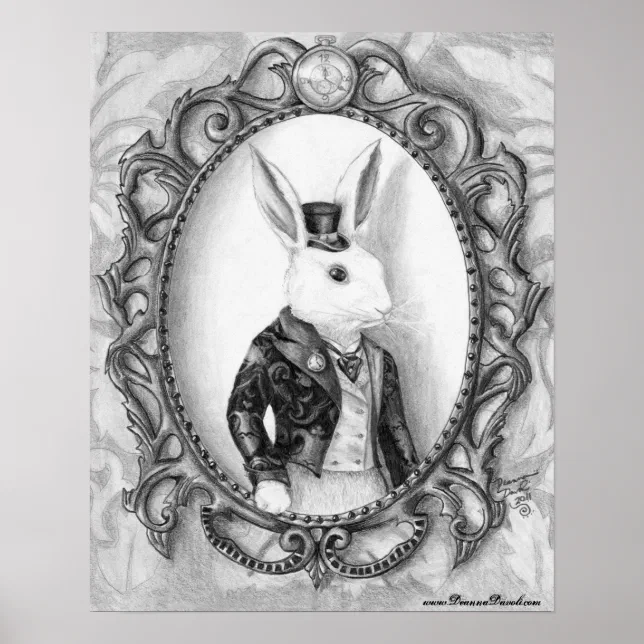 White Rabbit Poster Alice in Wonderland Poster | Zazzle