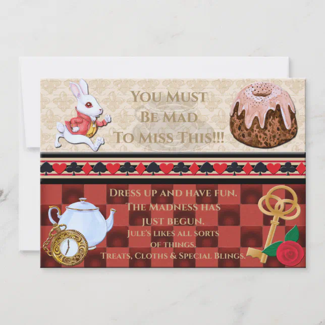 White Rabbit Tea Party Don't Be Late Birthday Invitation | Zazzle