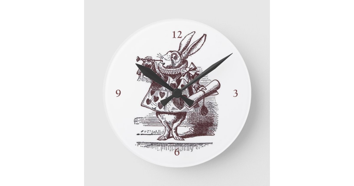 White Rabbit Wall Clock | Zazzle