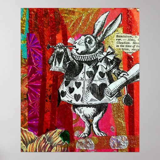 White Rabbit Wall Decor Poster | Zazzle