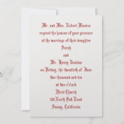 White Rabbit Wedding Invitation | Zazzle