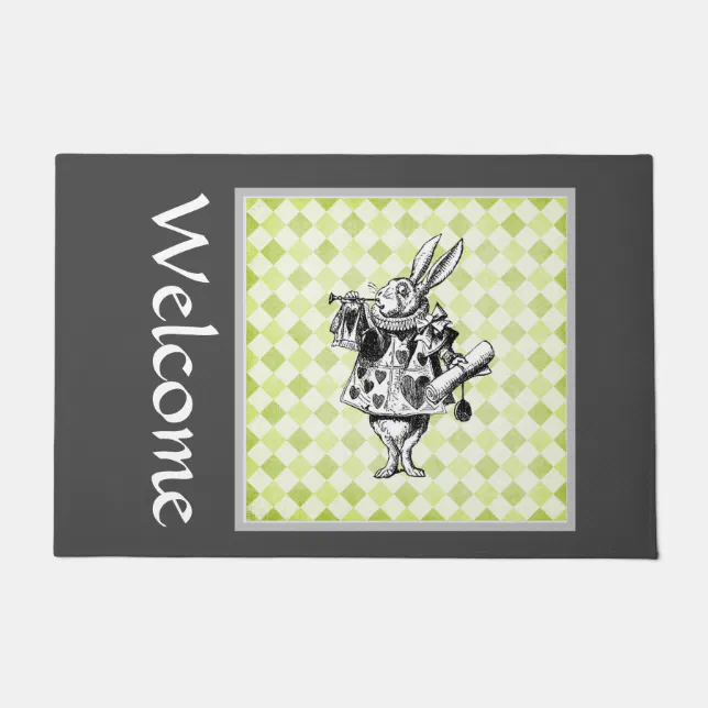 White Rabbit Welcome II Doormat | Zazzle