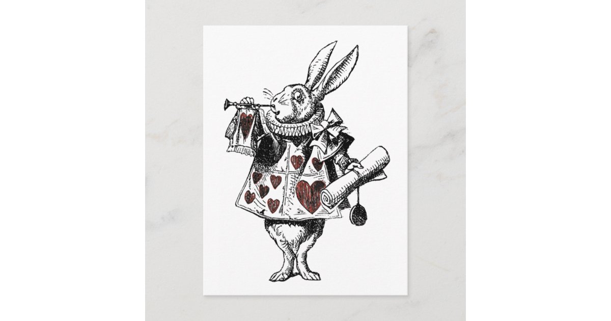 White Rabbits of Hearts - Alice in Wonderland Postcard | Zazzle