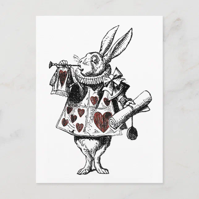 White Rabbits of Hearts - Alice in Wonderland Postcard | Zazzle