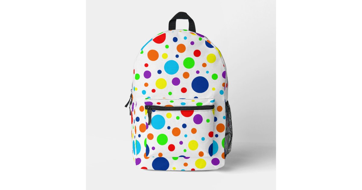 White Rainbow Spots Backpack | Zazzle