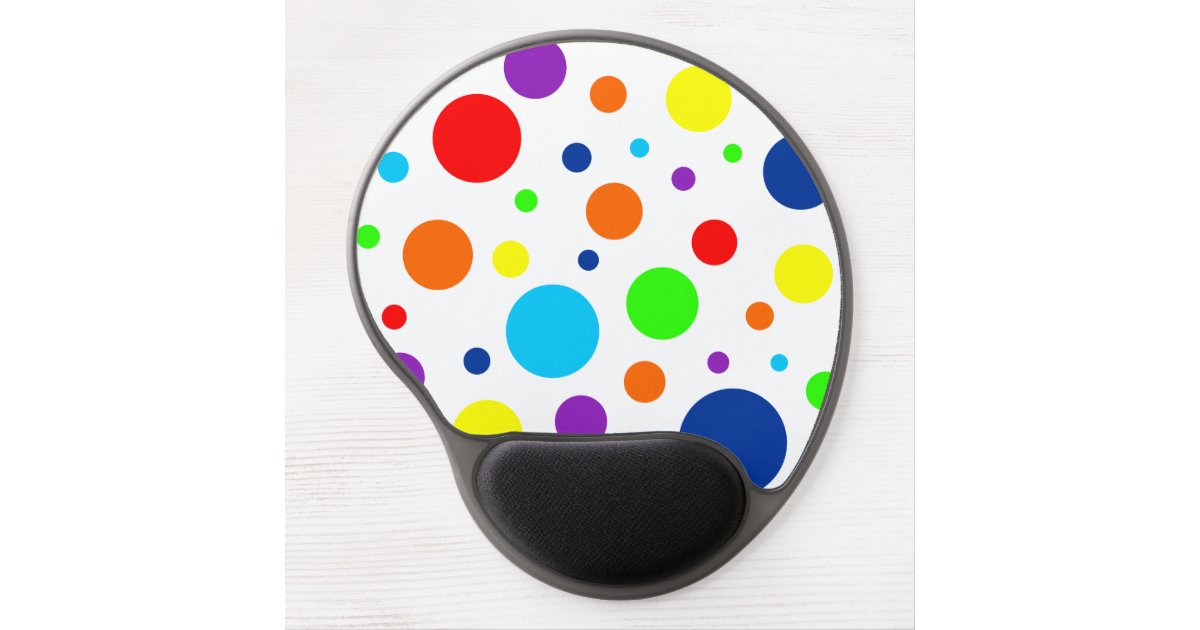 White Rainbow Spots Gel Mousepad | Zazzle