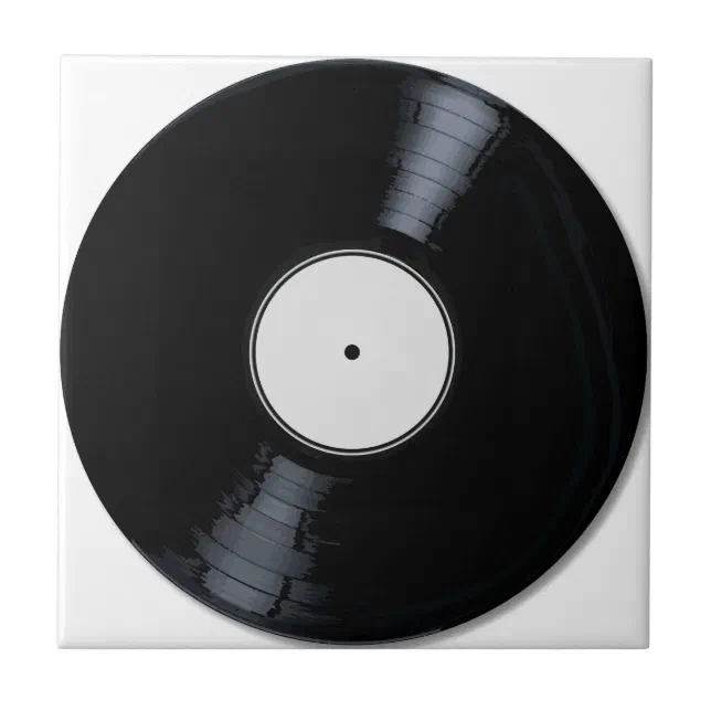 White Record Label Ceramic Tile | Zazzle