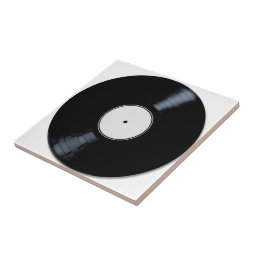 White Record Label Ceramic Tile | Zazzle