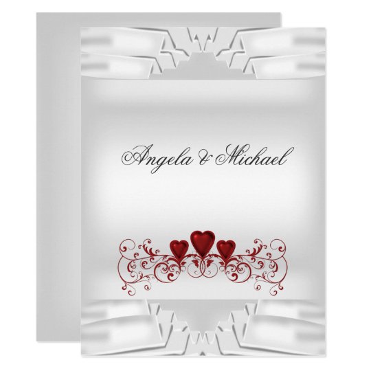 White Red Hearts Big Wedding Invitation | Zazzle.com