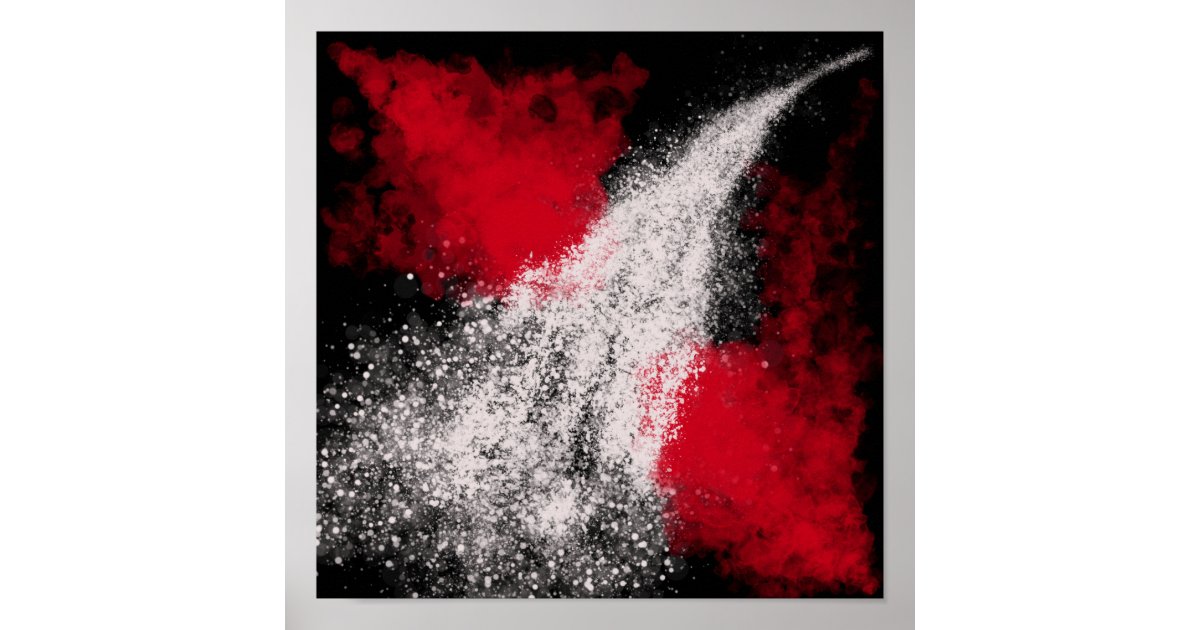 White Red overflow Poster | Zazzle
