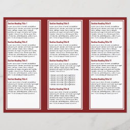 White Red Simple Border Brochure | Zazzle