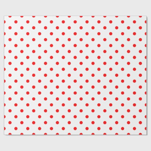 White Red Spotty Polka Dot Pattern Wrapping Paper | Zazzle