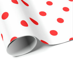 White Red Spotty Polka Dot Pattern Wrapping Paper | Zazzle