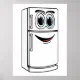 White Refrigerator Cartoon Poster | Zazzle