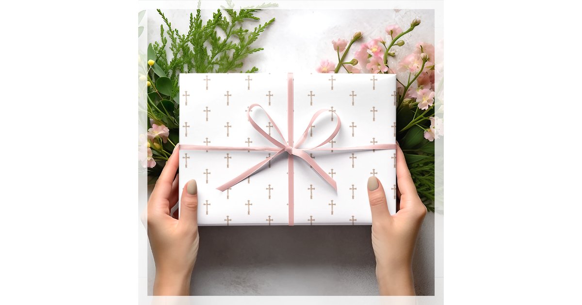 White Religious Cross | Tissue Paper | Zazzle