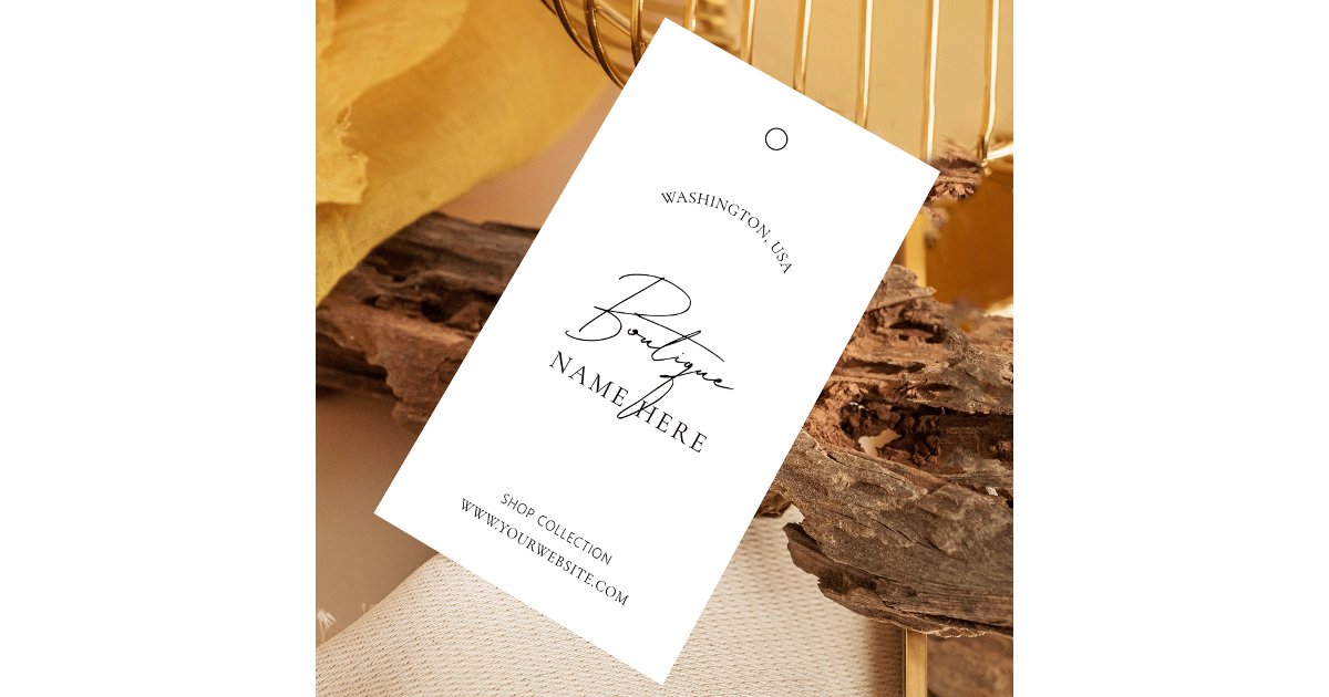 White Retail Tag Minimalist Clothing Price Label | Zazzle
