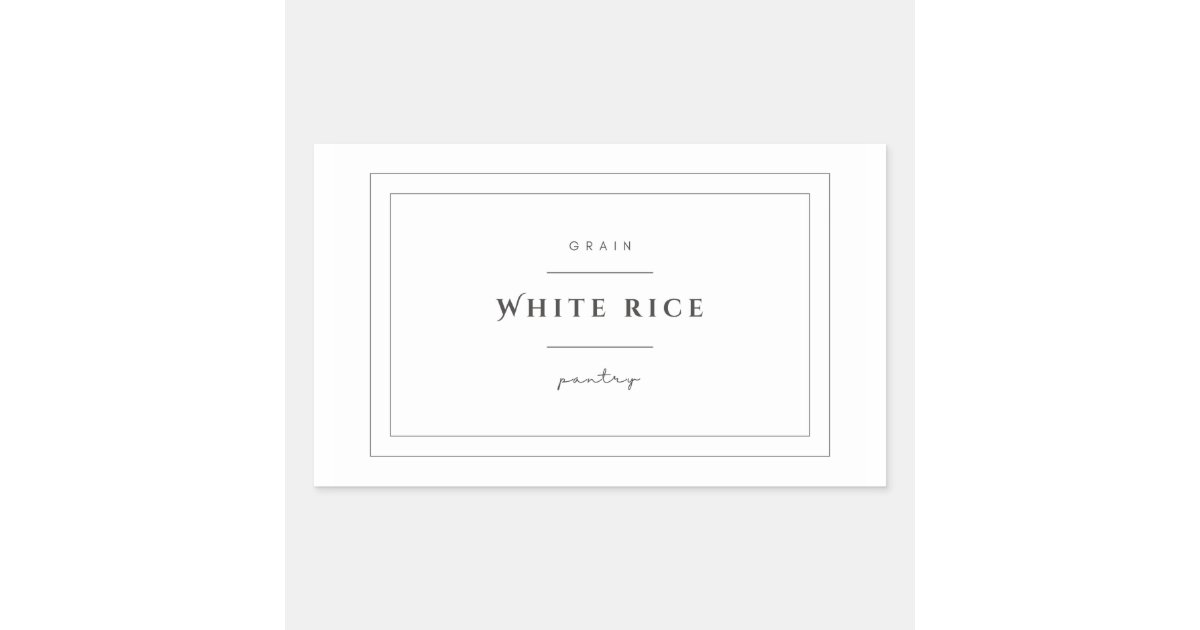 White Rice Food Label Stickers | Zazzle