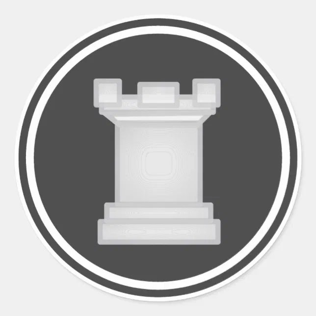 White Rook Chess Piece Classic Round Sticker | Zazzle