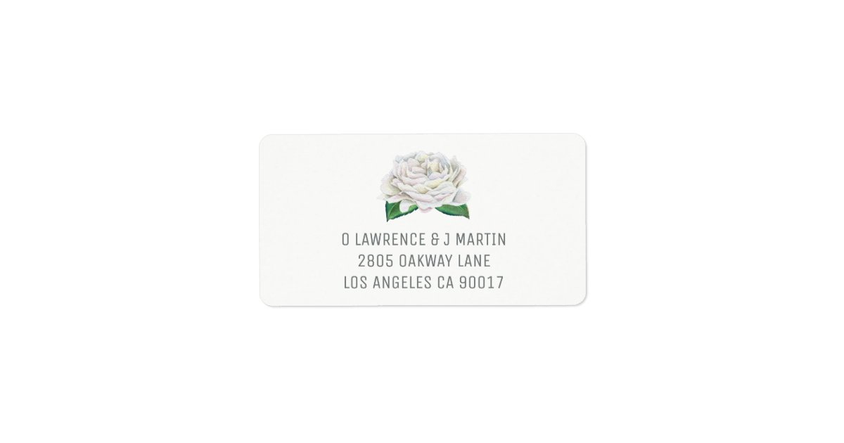 White Rose Address Labels | Zazzle