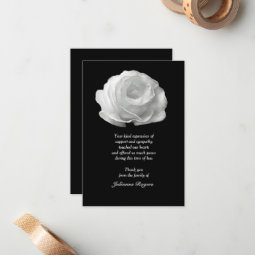 White Rose Bereavement Thank You Notecards (3.5x5) | Zazzle