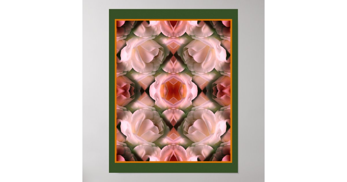 White Rose Floral Abstract Art Tinted Poster | Zazzle
