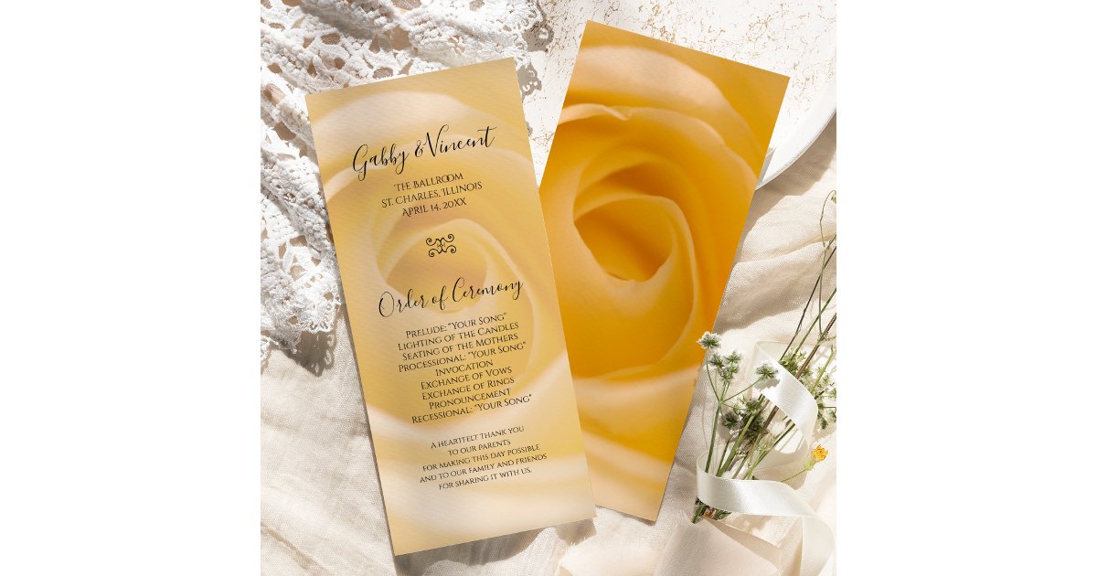 White Rose Floral Wedding Program | Zazzle