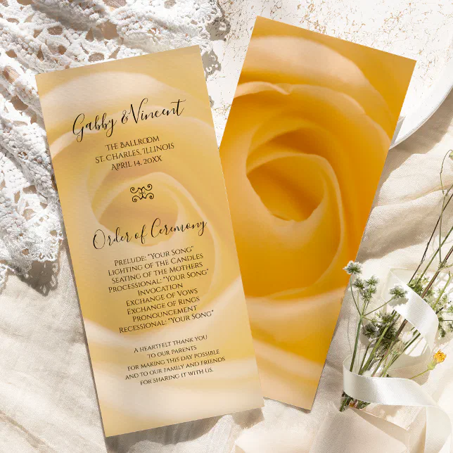 White Rose Floral Wedding Program | Zazzle