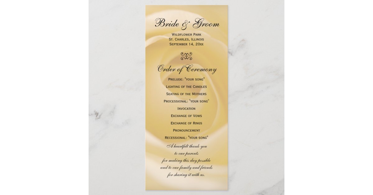 White Rose Floral Wedding Program | Zazzle
