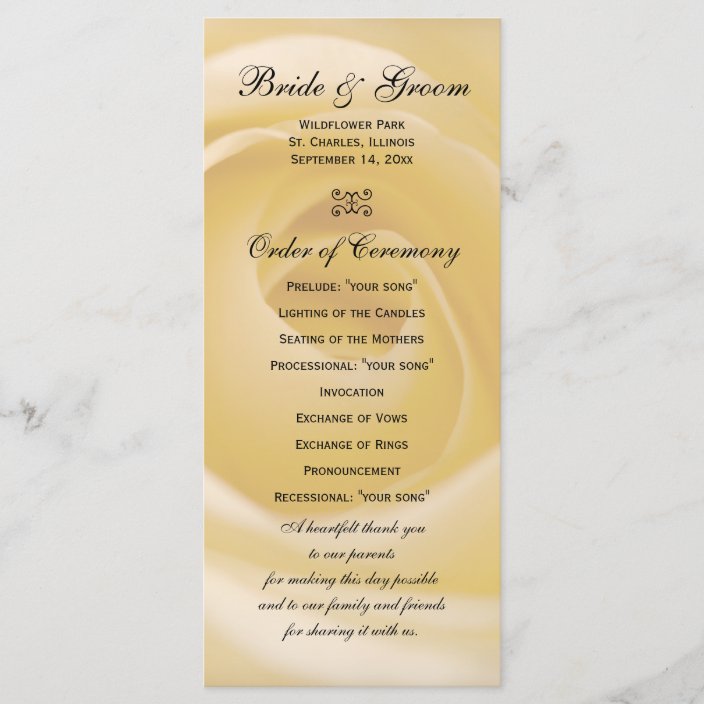 White Rose Floral Wedding Program | Zazzle.com