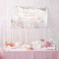 White & Rose Gold Agate Marble Wedding Welcome Banner | Zazzle