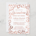 White Rose Gold Cheetah Leopard Quinceañera Photo Invitation | Zazzle