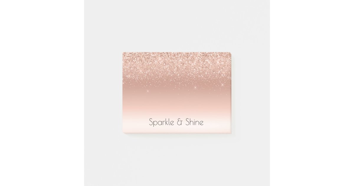 White Rose Gold Glitter Glitzy Sparkle Post-it Notes | Zazzle