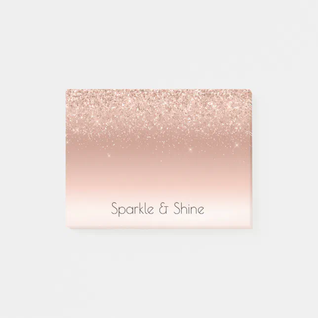 White Rose Gold Glitter Glitzy Sparkle Post-it Notes | Zazzle