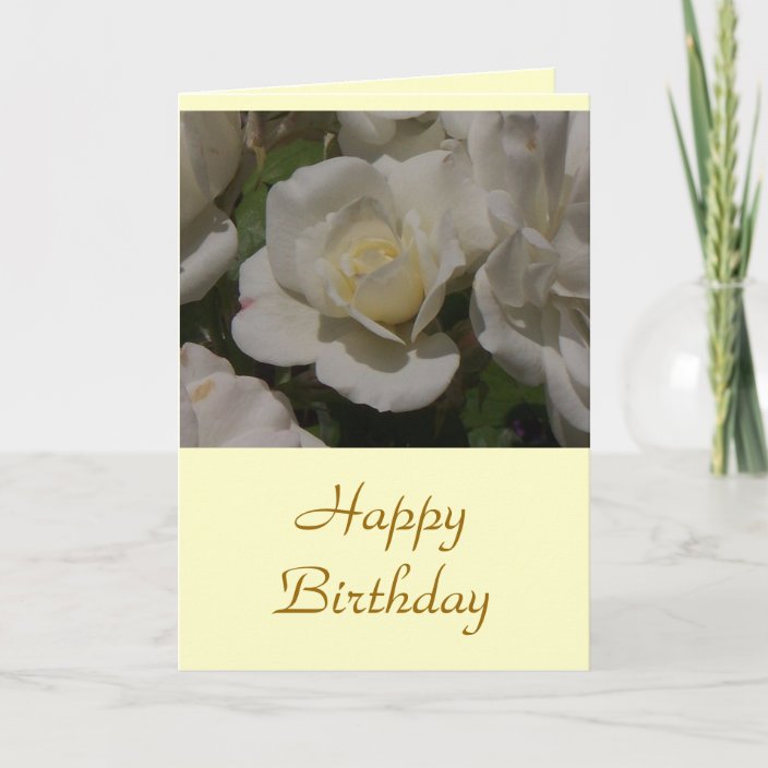 White Rose, Happy Birthday Card | Zazzle.com