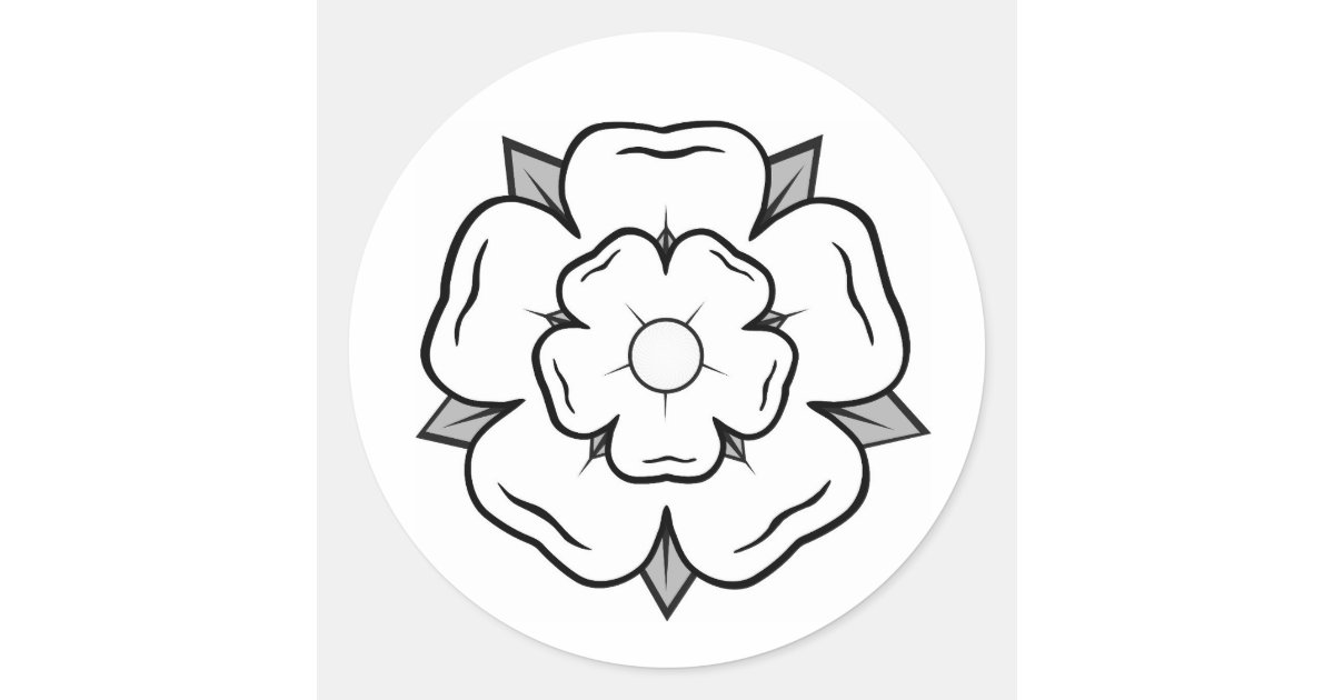 White Rose of York Classic Round Sticker | Zazzle