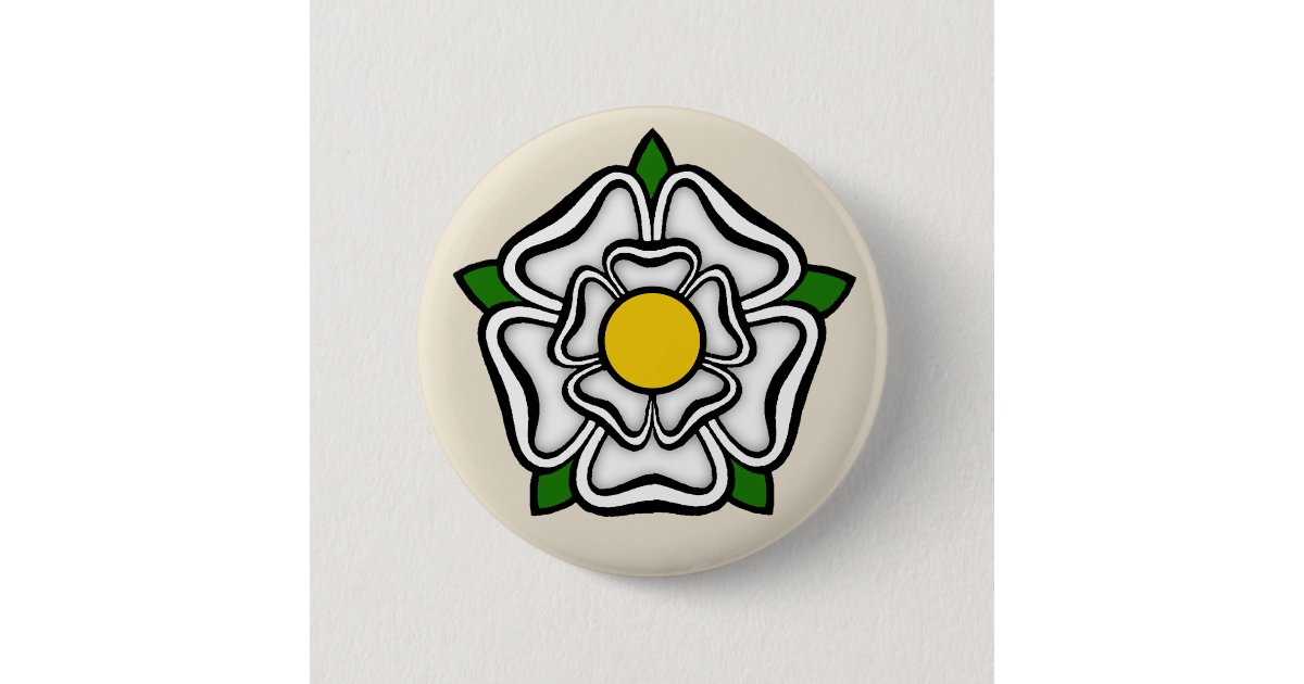 White Rose of York, England Emblem of Royalty Button | Zazzle