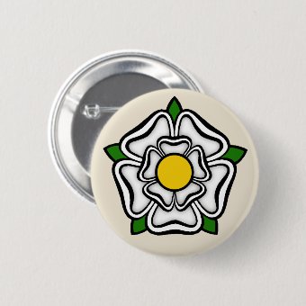 White Rose of York, England Emblem of Royalty Button | Zazzle