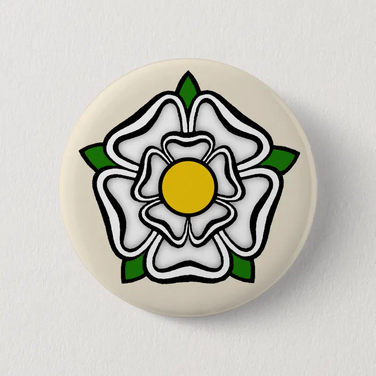 White Rose of York, England Emblem of Royalty Button | Zazzle