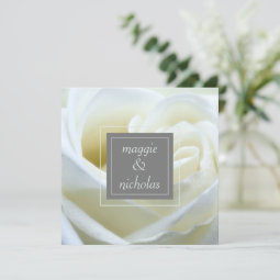 White Rose Wedding Invitation | Zazzle