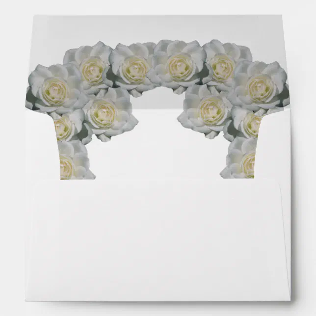 White Roses 5x7 Wedding Invitation Envelope | Zazzle