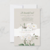 White Roses Bereavement Thank You Card | Zazzle