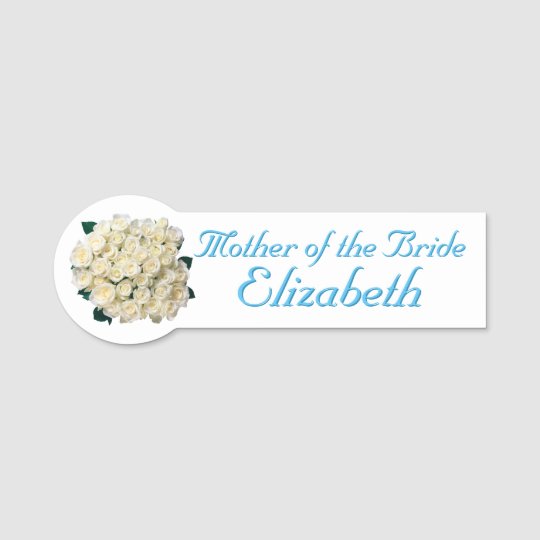 White Roses Bridal Shower Name Tag | Zazzle.com