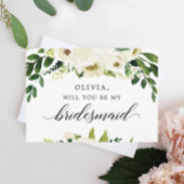 White Roses Bridesmaid Proposal Card | Zazzle