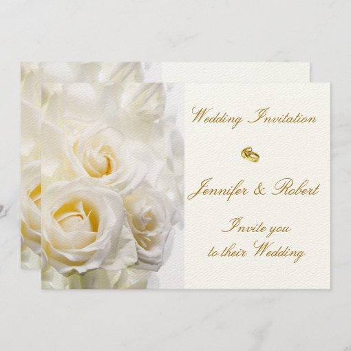 White Roses Wedding Invitation | Zazzle