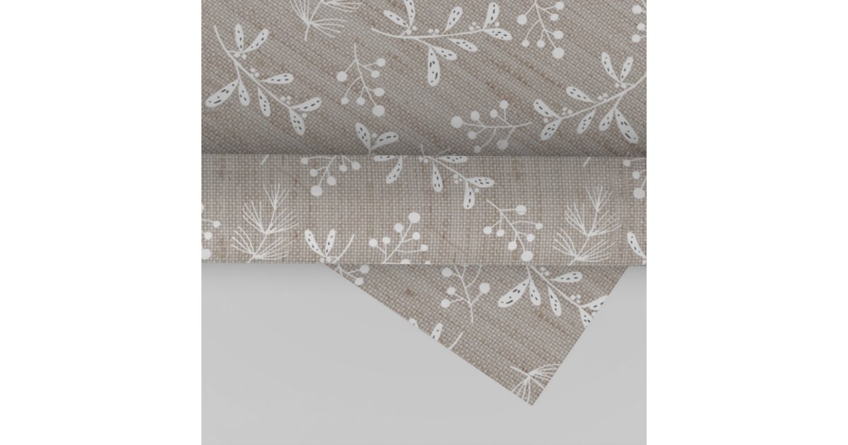 White Rustic Floral Christmas Wrapping Paper | Zazzle